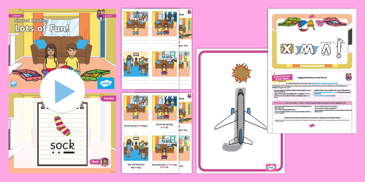 'j, v, w, x' Phoneme Lesson Plan Phase 3 - Twinkl Phonics