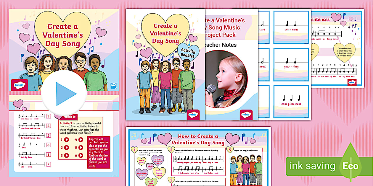 👉 KS2 Create a Valentine's Day Song Music Project Pack