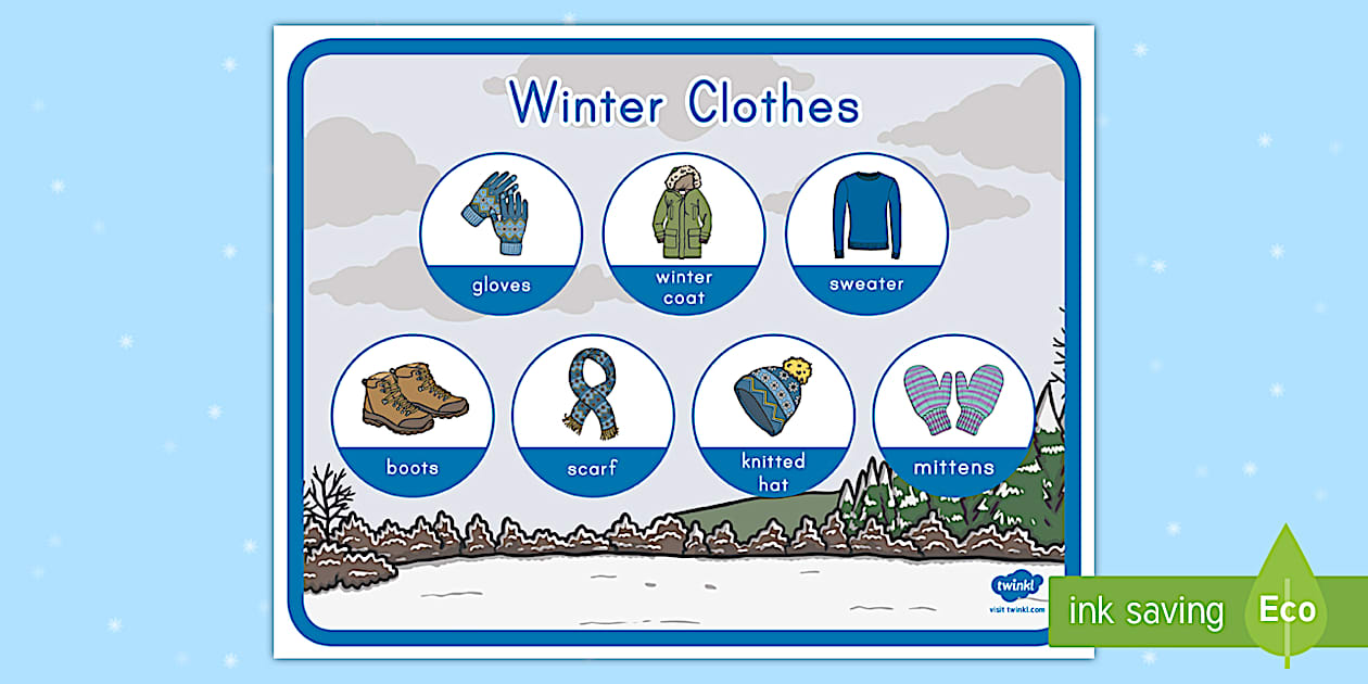 Winter Clothing Word Mat | Vocabulary | Twinkl USA