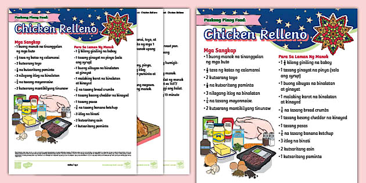 Paskong Pinoy Food: Chicken Relleno | Twinkl (teacher made)