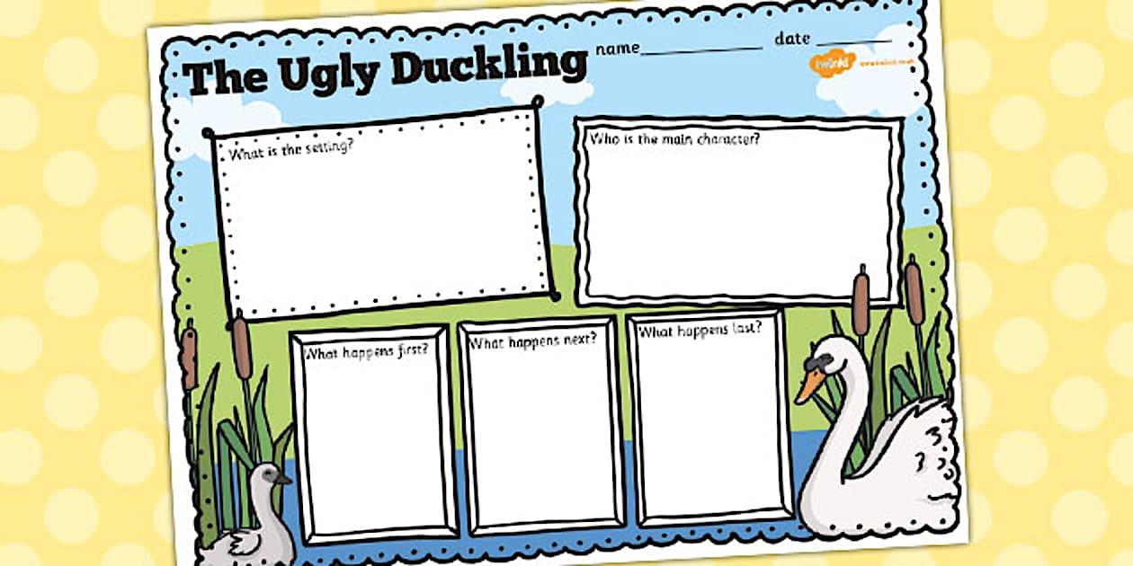 Ugly Duckling Book Review Writing Frame - Twinkl