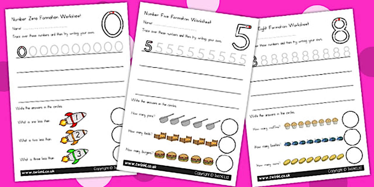 Number Formation Workbook Standard Version - Twinkl