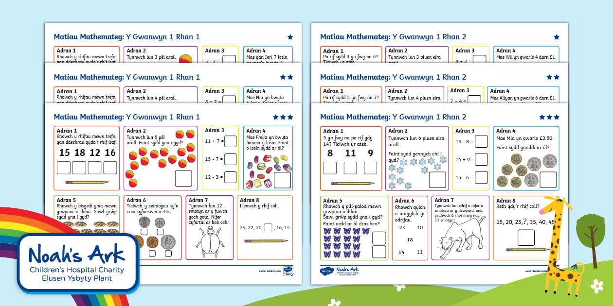 Pecyn Gweithgaredd Matiau Mathemateg CC1/CC2: Tymor Y Gwanwyn 1