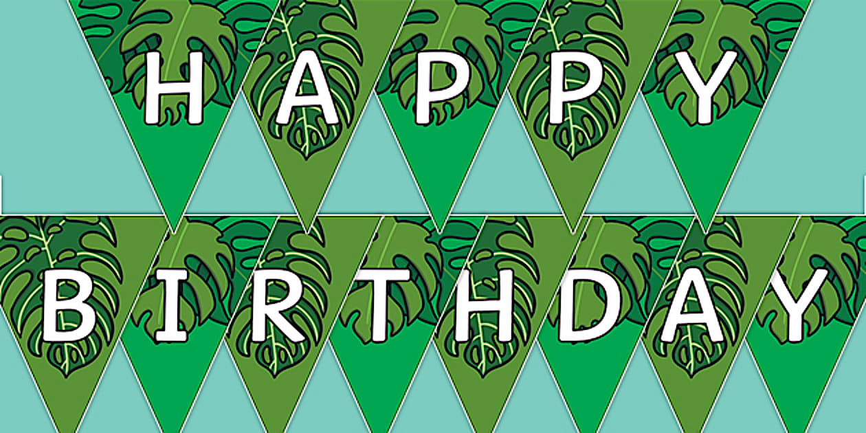 Editable Jungle Themed Happy Birthday Bunting (teacher made)
