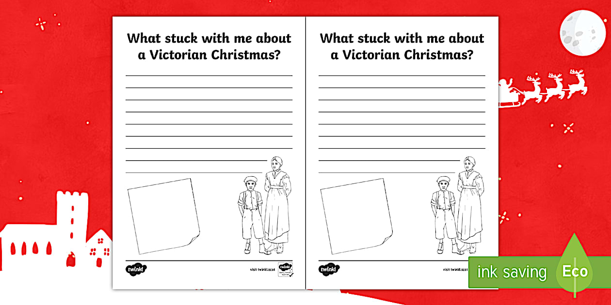 Victorian Christmas Sticky Note Plenary Worksheet / Worksheet