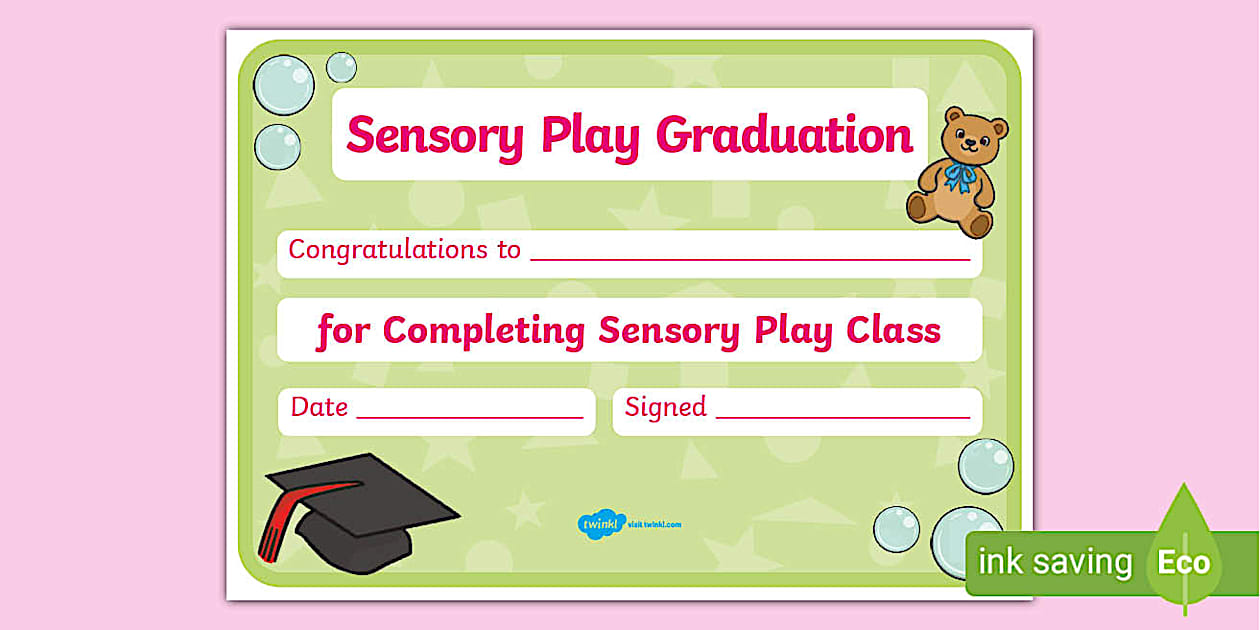 Sensory Play Graduation Certificate (Teacher-Made) - Twinkl