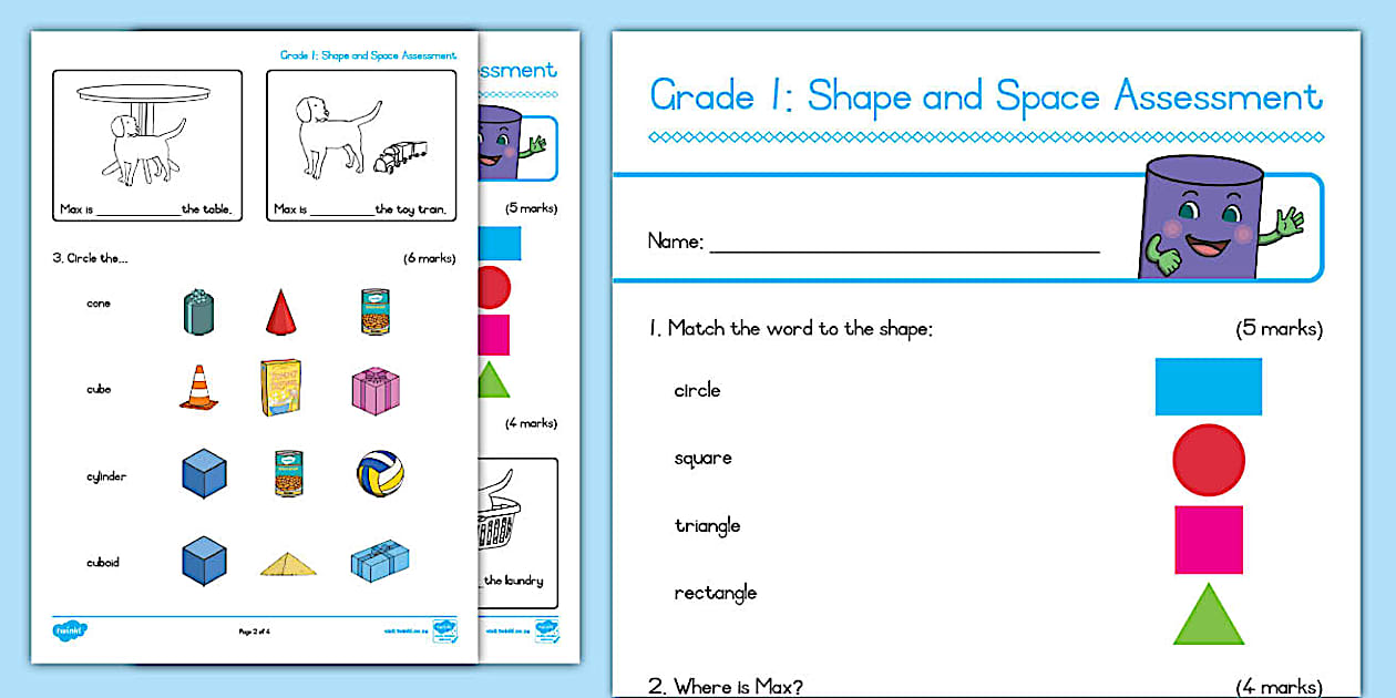 Grade 1: Shape and Space Assessment (teacher made) - Twinkl