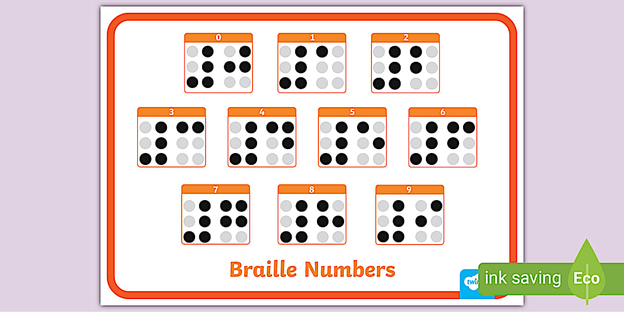 Braille Number Mat (teacher made) - Twinkl