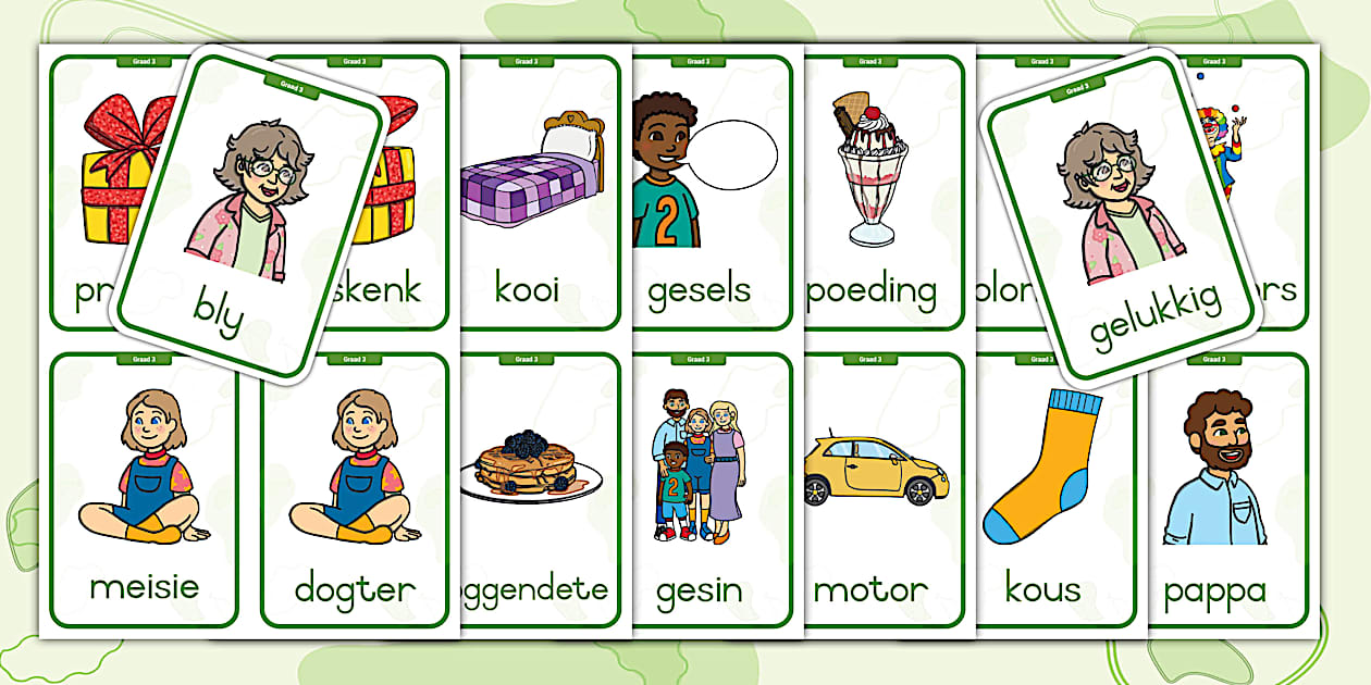 Graad 3 Klanke: Sinonieme Flitskaarte - Twinkl