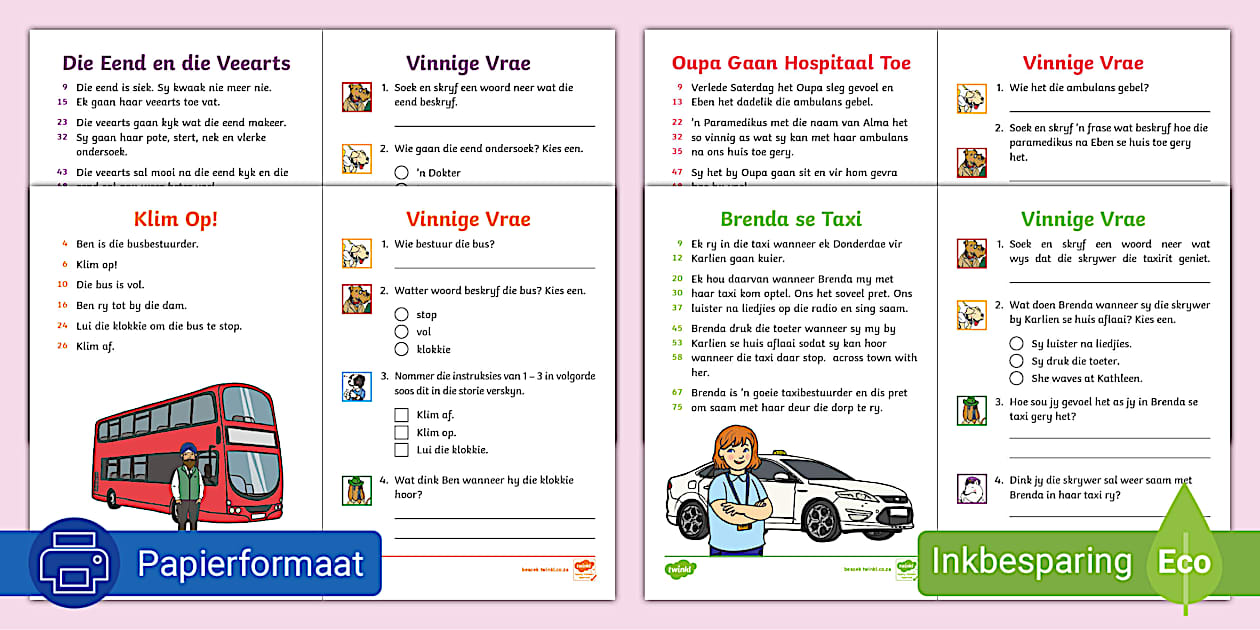 1-minuut Leeskaarte Mense Wat Ons Help - Twinkl