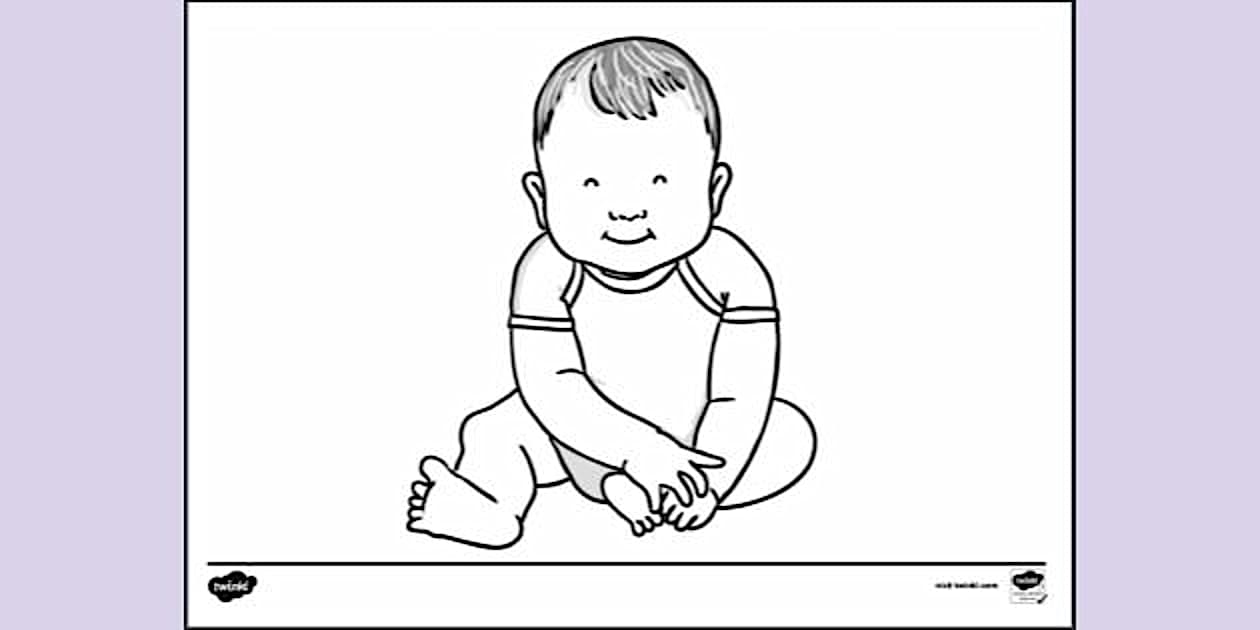 Baby Cartoon Colouring Sheet | Colouring Sheets - Twinkl