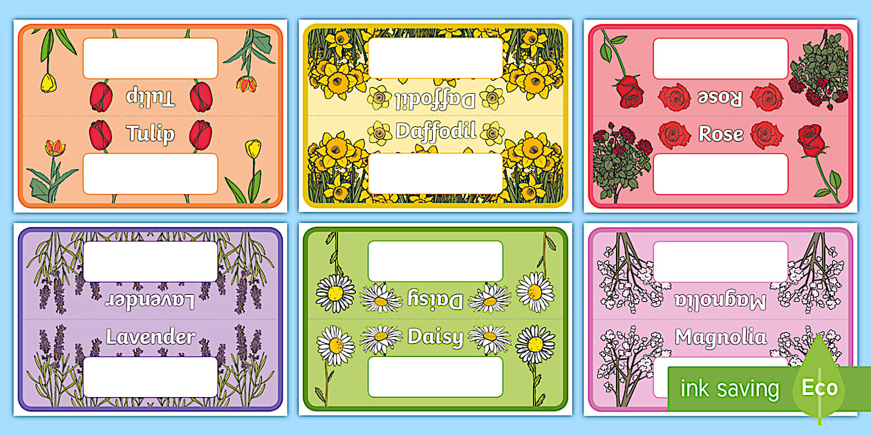 Flower Table Group Names - Flower Table Signs (teacher made)