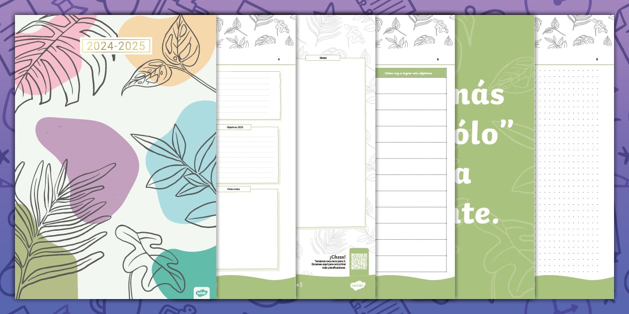 Planificador imprimible: Agenda del curso 2024-2025 - Twinkl