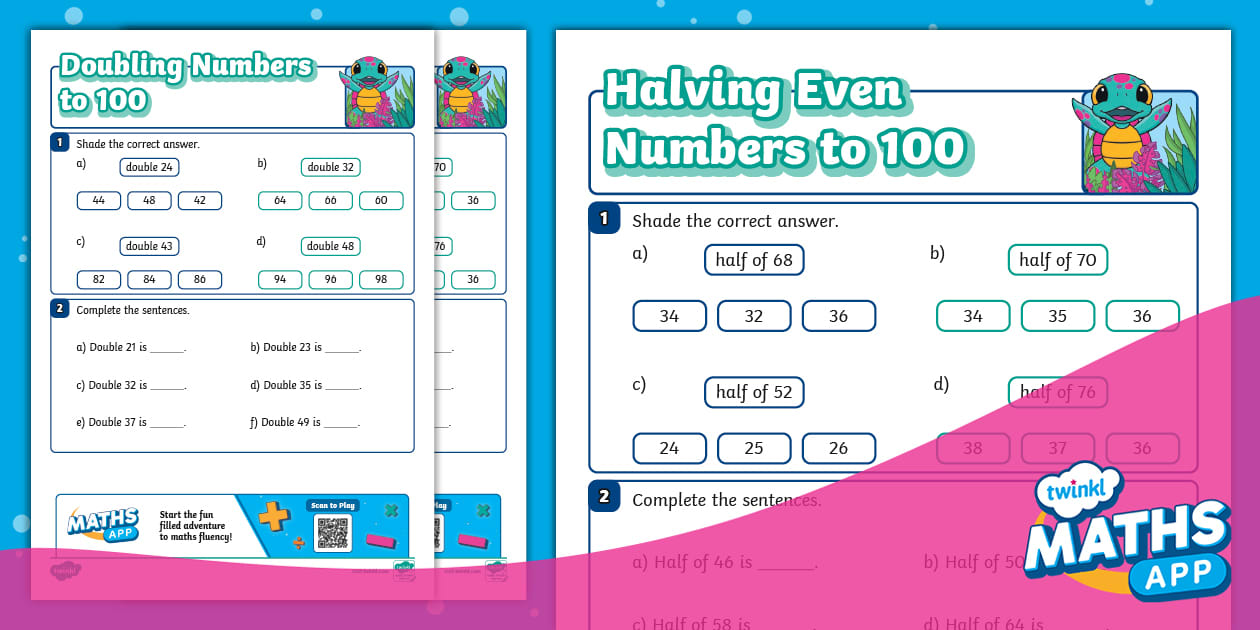 👉 Y2 Doubling and Halving Numbers to 100 Skill Safari Activity