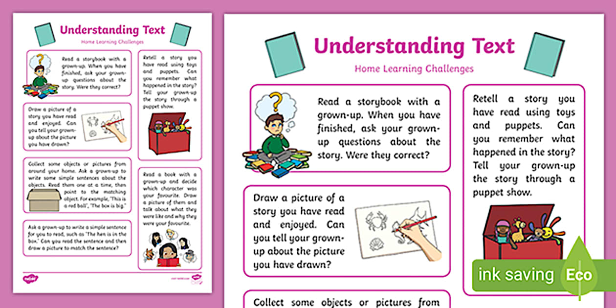 EYFS Literacy: Understand and Talk About Their Reading Home Learning