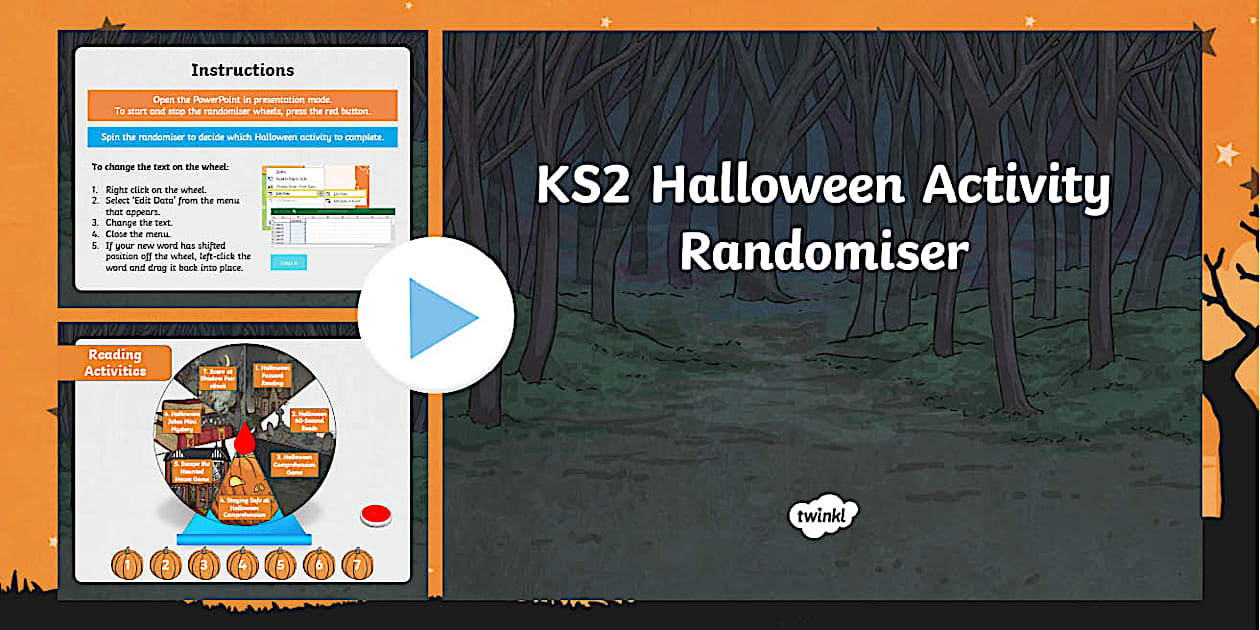KS2 Halloween Activity Randomiser (teacher made) - Twinkl