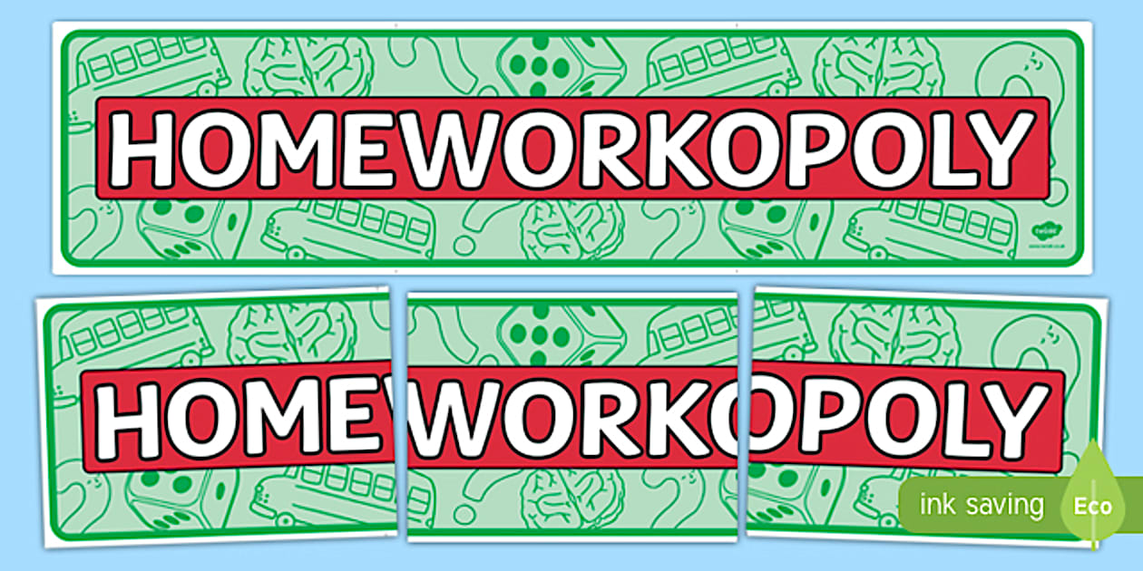 👉 Homeworkopoly Display Banner (teacher made) - Twinkl