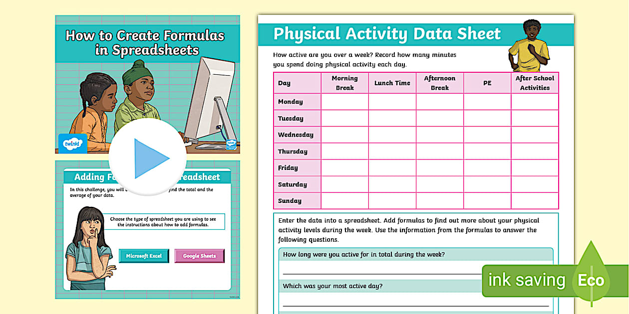 How to Create Formulas in Spreadsheets Pack (teacher made)