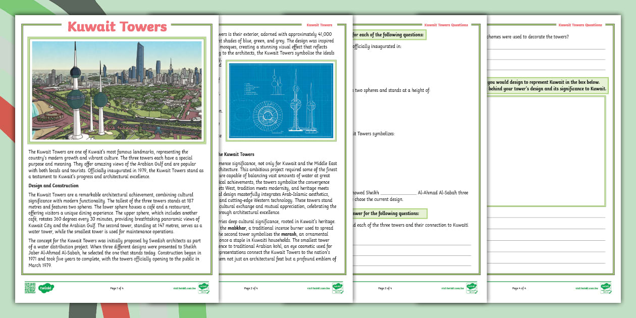 Kuwait Towers Reading Comprehension – Learn & Reflect