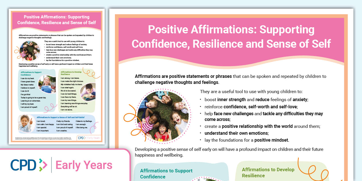 Positive Affirmations Poster | Early Years CPD - Twinkl