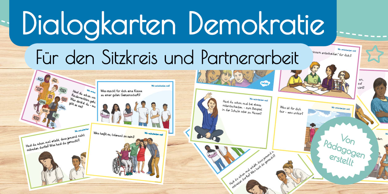 Dialogkarten Demokratie - Sitzkreis und Partnerarbeit