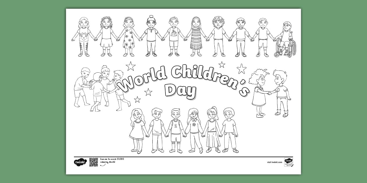 World Children's Day Colouring Page (teacher made) - Twinkl