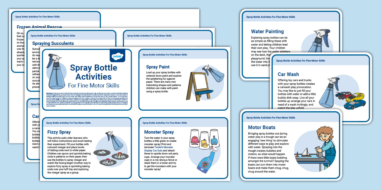 Spray Bottle Activities for Fine Motor Skills (teacher made)