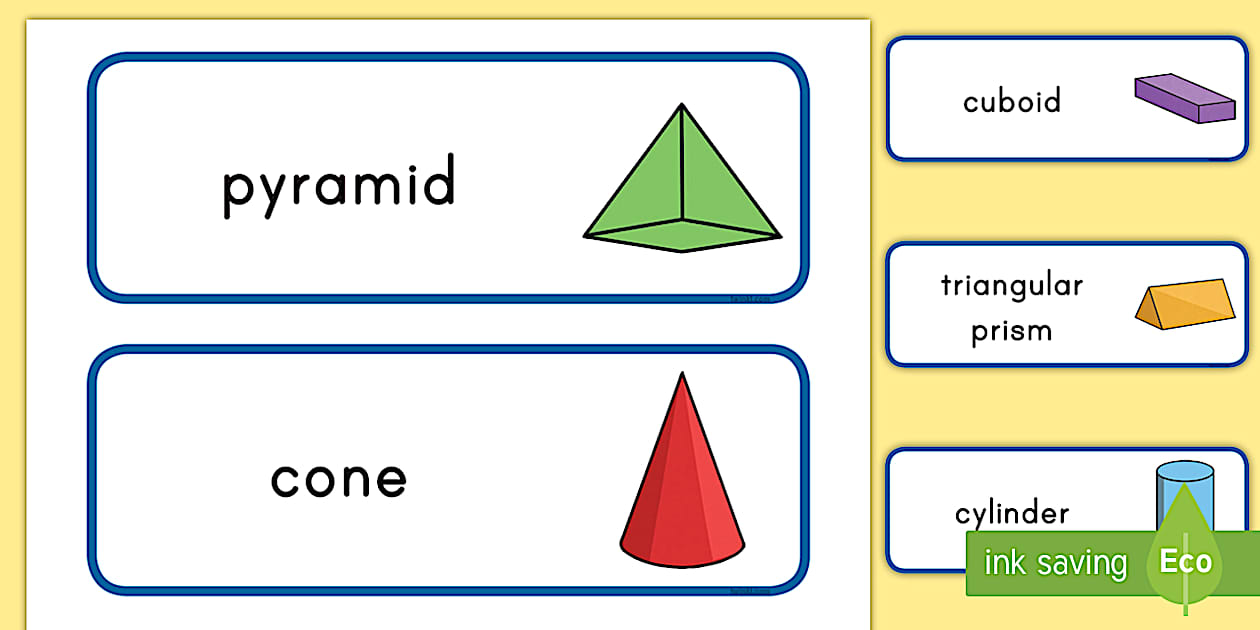 3D Shapes Illustrated Word Cards (teacher made) - Twinkl