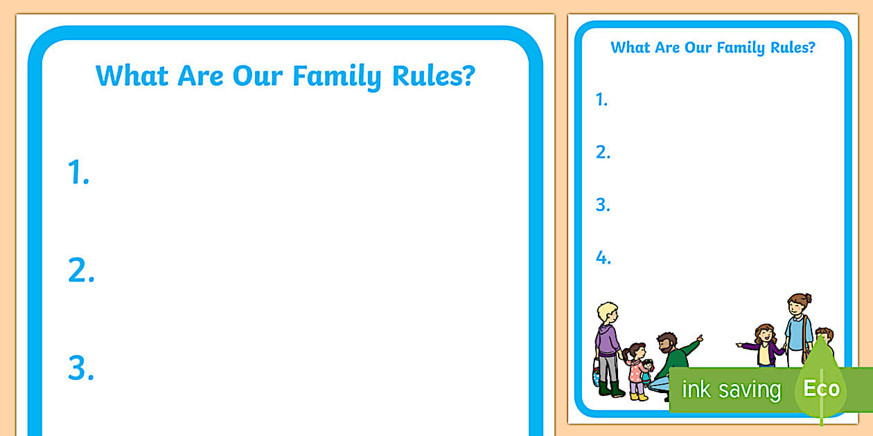 Editable Our Family Rules Poster (teacher made) - Twinkl