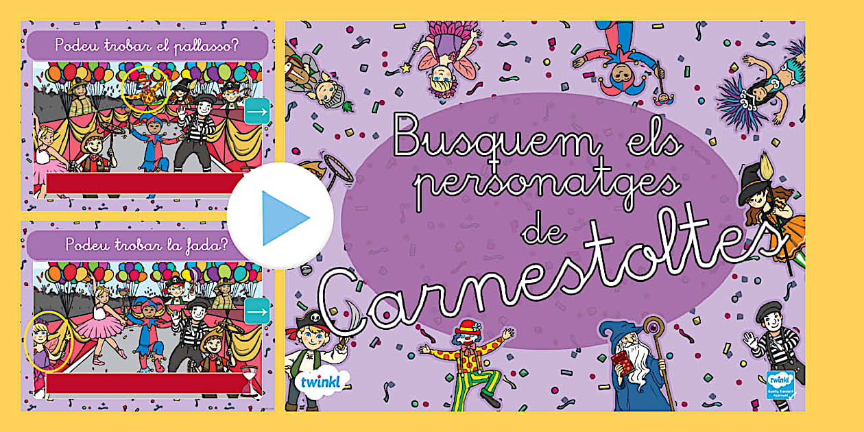 Joc interactiu: Busquem els personatges de Carnestoltes - Català