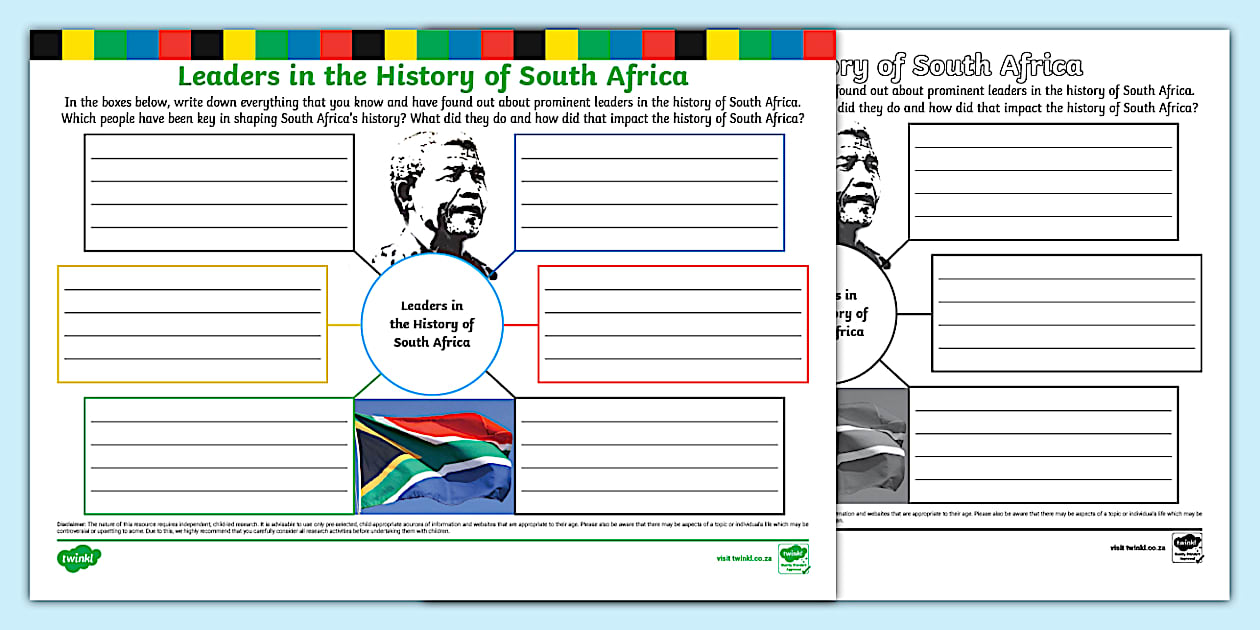 Famous South African Leaders Activity Sheet | Twinkl ZA