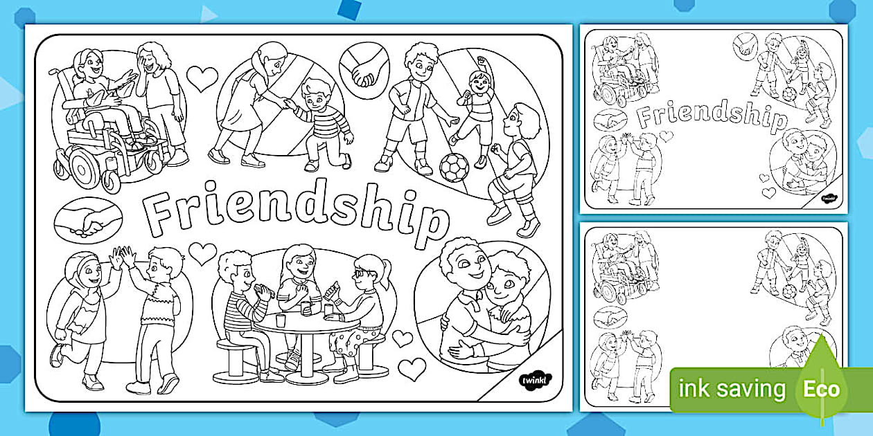 Let's Doodle About Friendship Colouring Pages - Colouring and Drawing