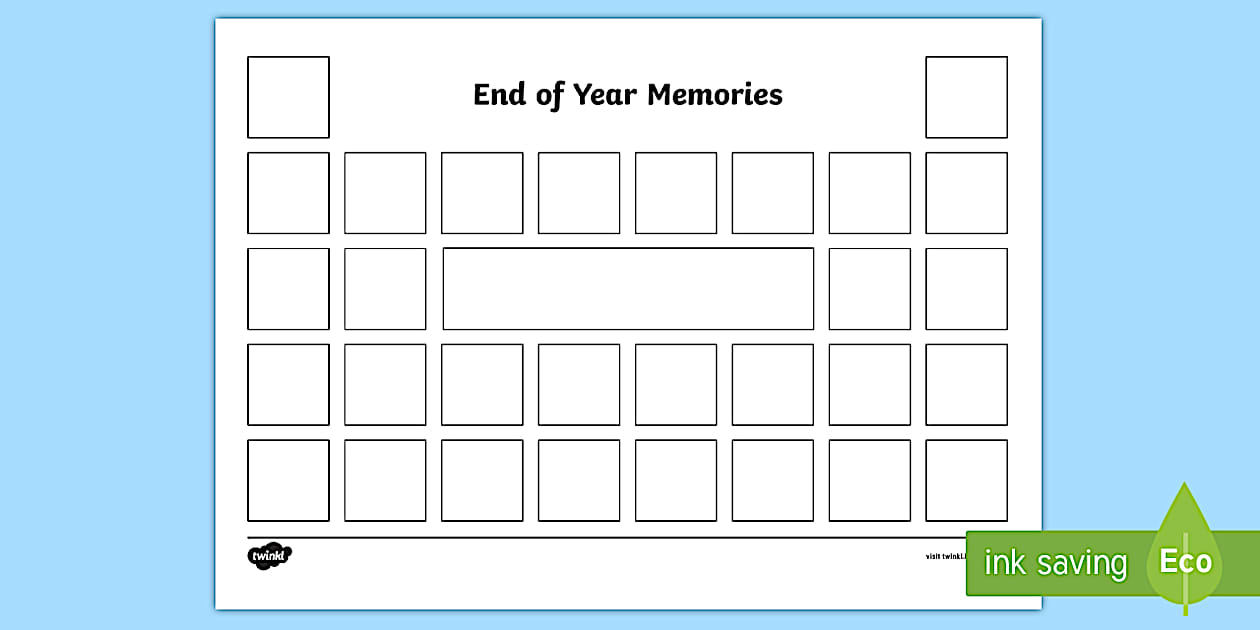 Whole Class End of Year Memories Activity (teacher made)