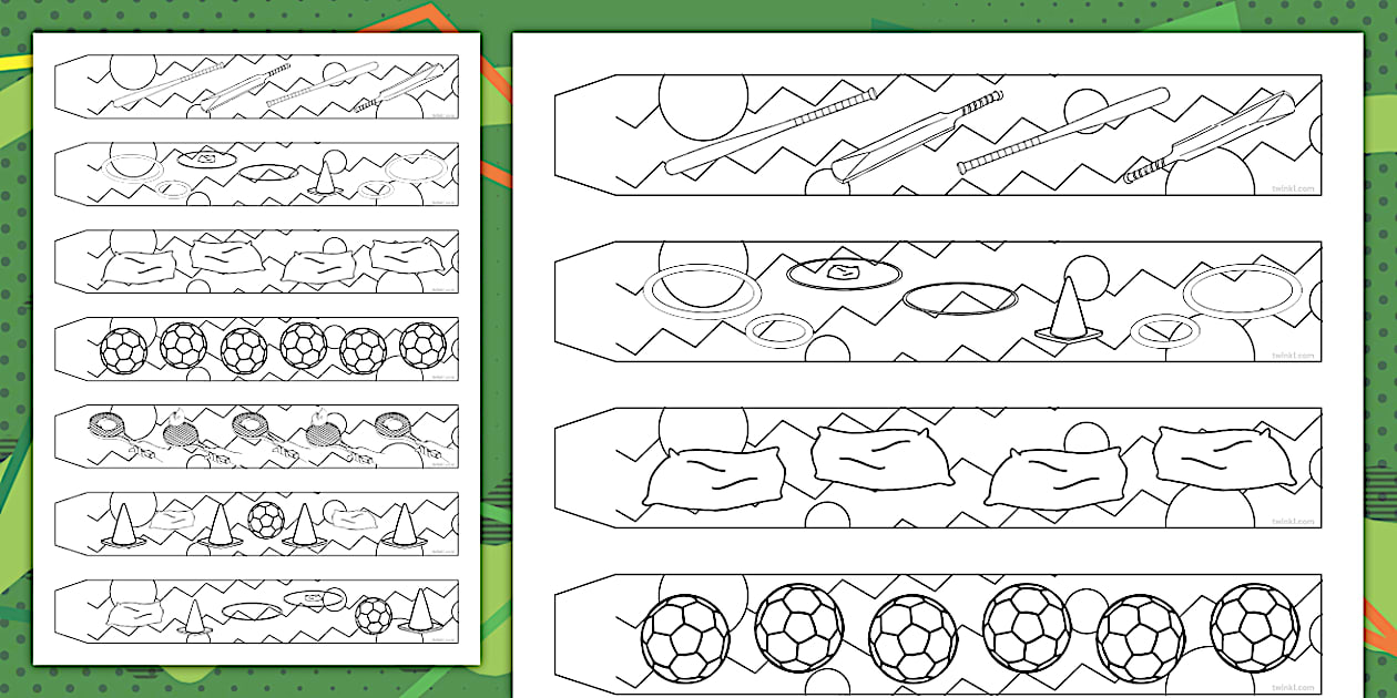 Sports Day Equipment Colouring Paper Chains