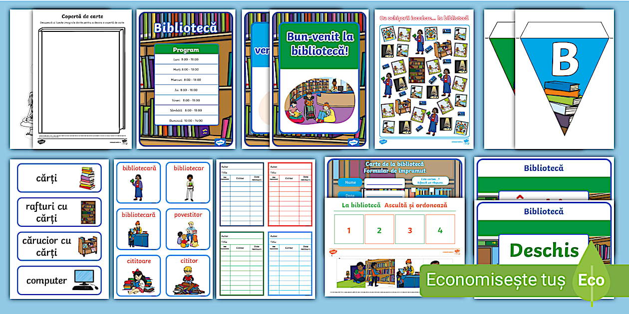 La bibliotecă: Joc de rol – Pachet cu resurse - Twinkl