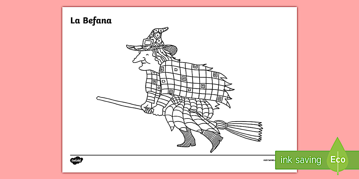 La Befana Fogli da colorare - Twinkl