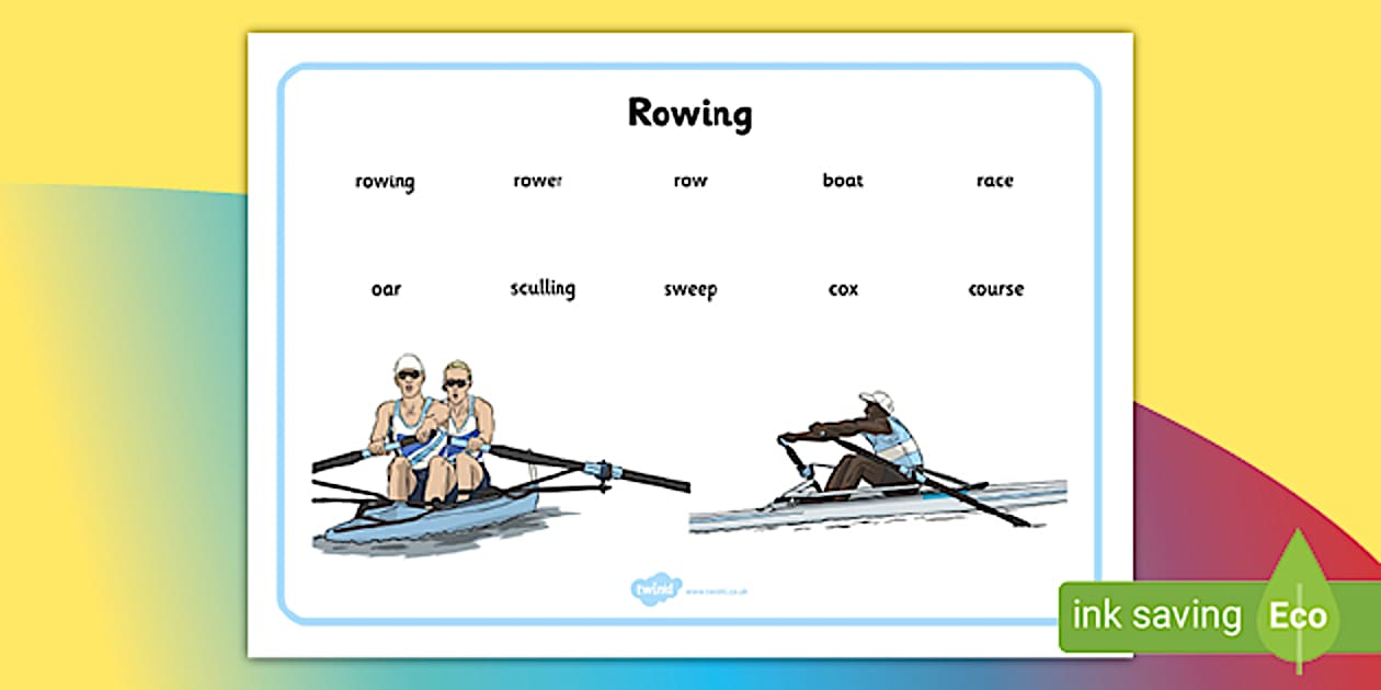 Rowing Word Mat (teacher made) - Twinkl