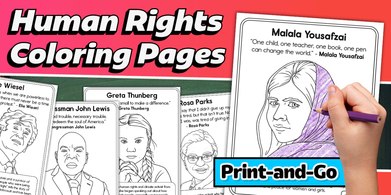 Universal Human Rights Month Leaders Coloring Pages - Twinkl