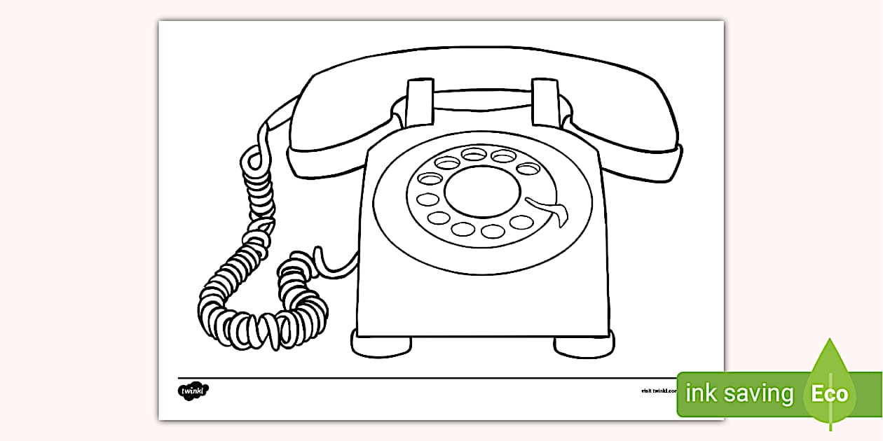 Telephone Colouring Page (teacher made) - Twinkl