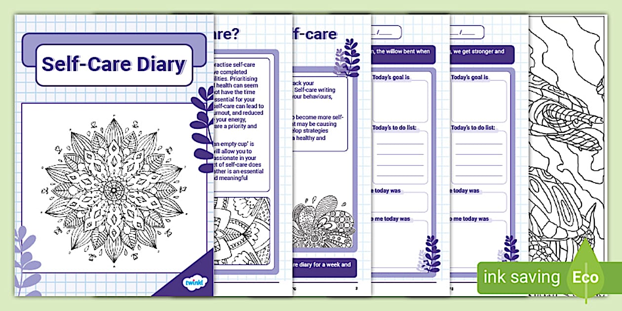 Teacher's Self-Care Diary (teacher made) - Twinkl