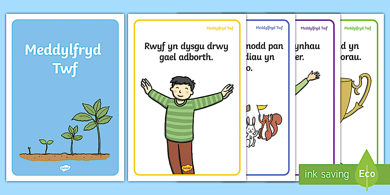 Posteri Datganiadau Meddylfryd Twf (teacher made) - Twinkl