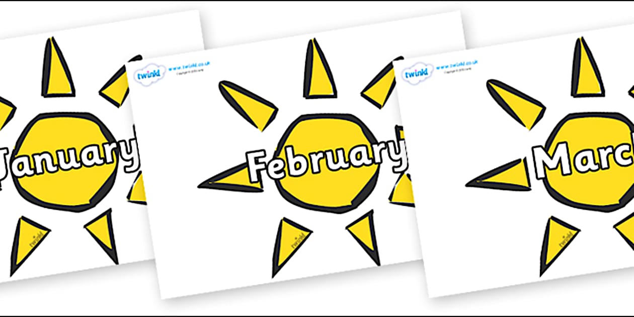 Precursive Months of the Year on The Sun (teacher made)