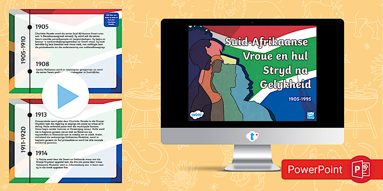 Suid-Afrikaanse Vroue en Hul Stryd vir Gelykheid 1905-1995 PowerPoint