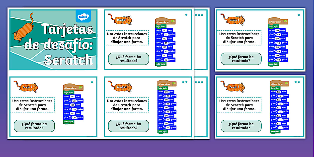 Tarjetas de desafío: Scratch (professor feito) - Twinkl