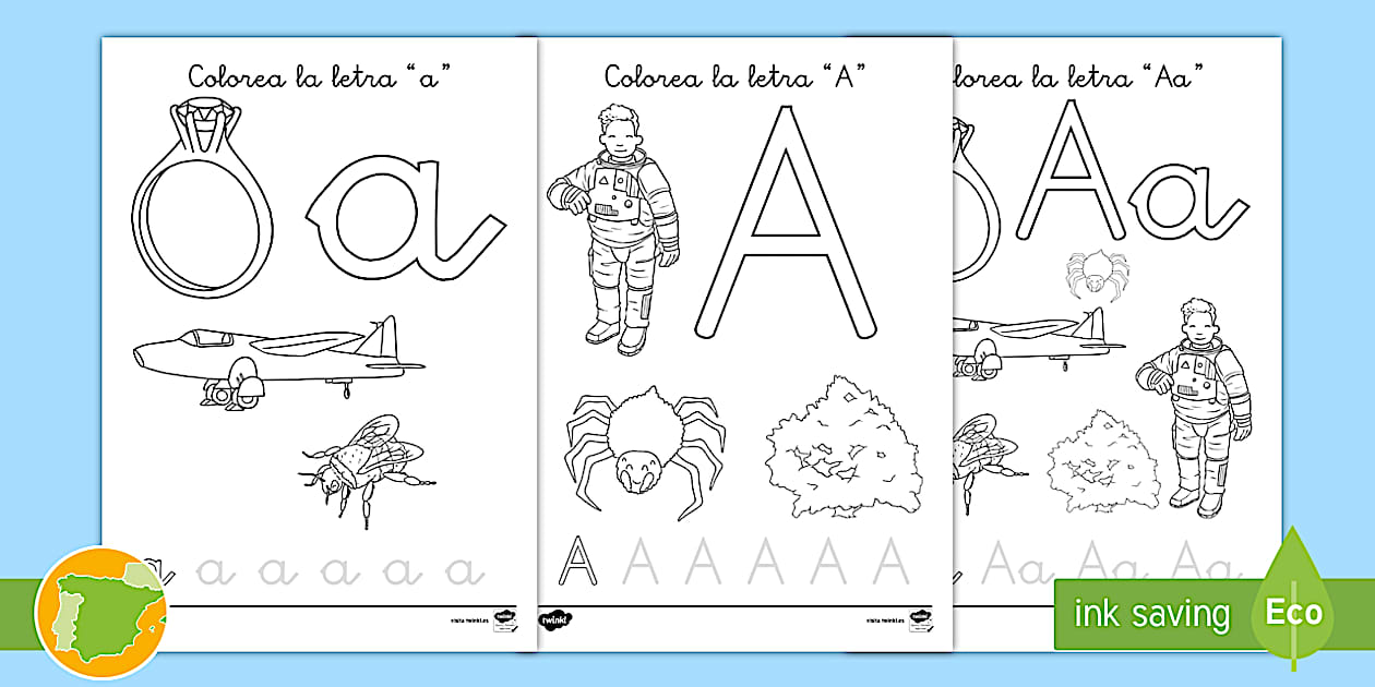 Actividad para la clase: letra A para colorear - Twinkl