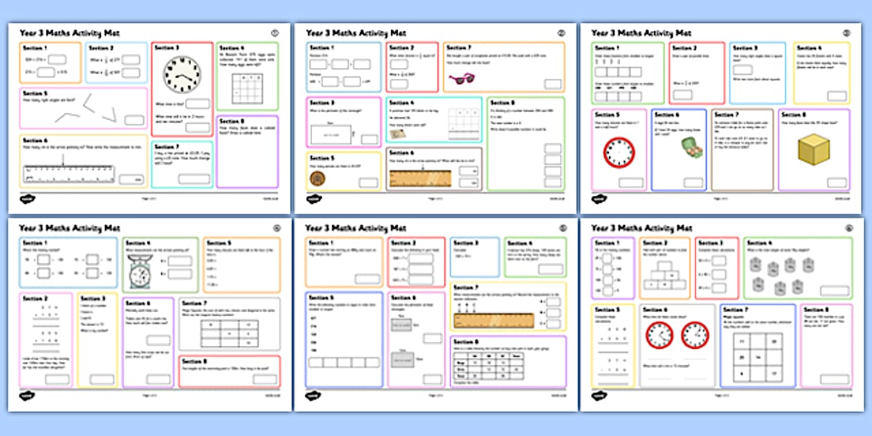 Year 3 Summer 1 Maths Activity Mats - Maths Resource - Twinkl