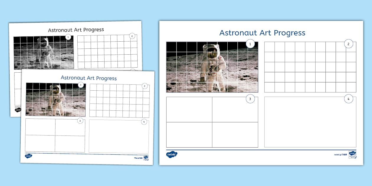 Astronaut Art Progress Template (teacher made) - Twinkl
