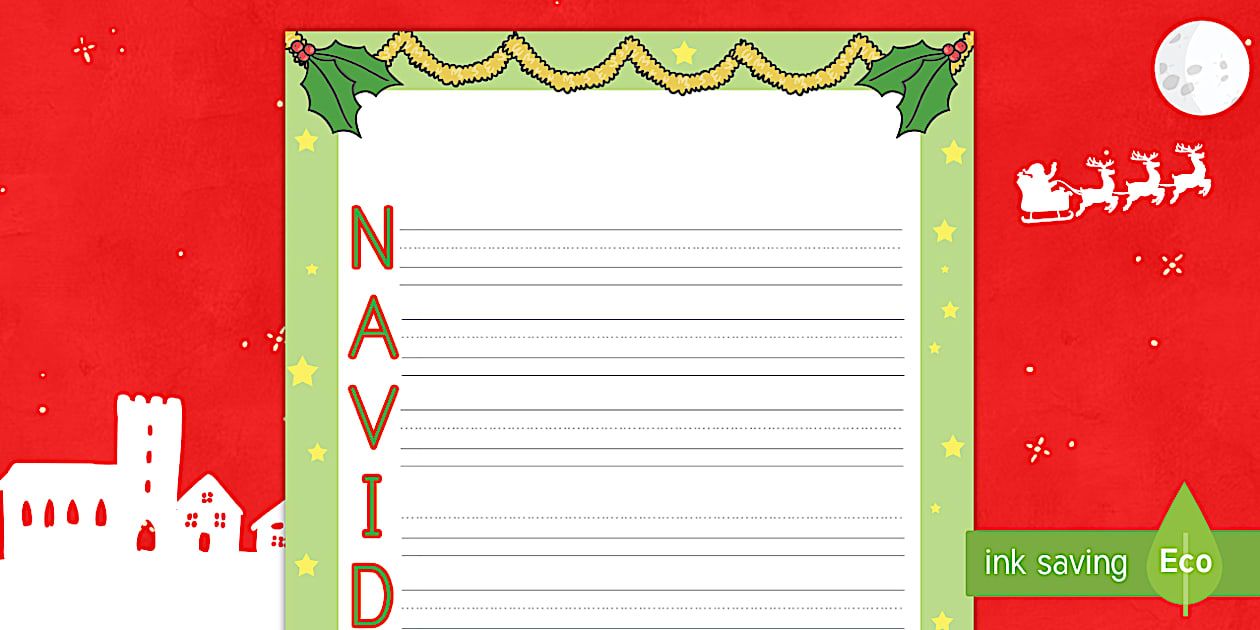 Recurso educativo: poema acróstico de Navidad - Twinkl