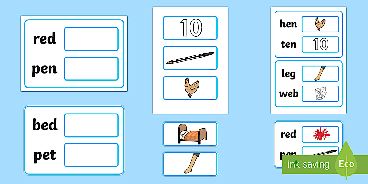 Editable Workstation Pack: Picture to CVC (e) Two Word Matching ...