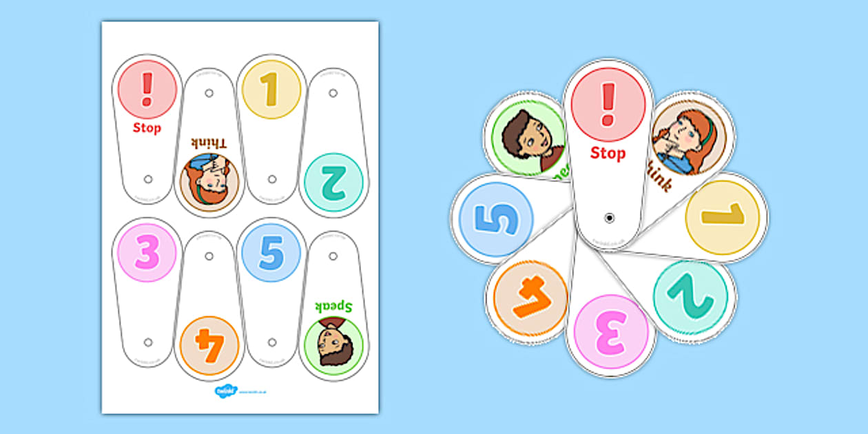 Stop! Think! Count! Fan (teacher made) - Twinkl